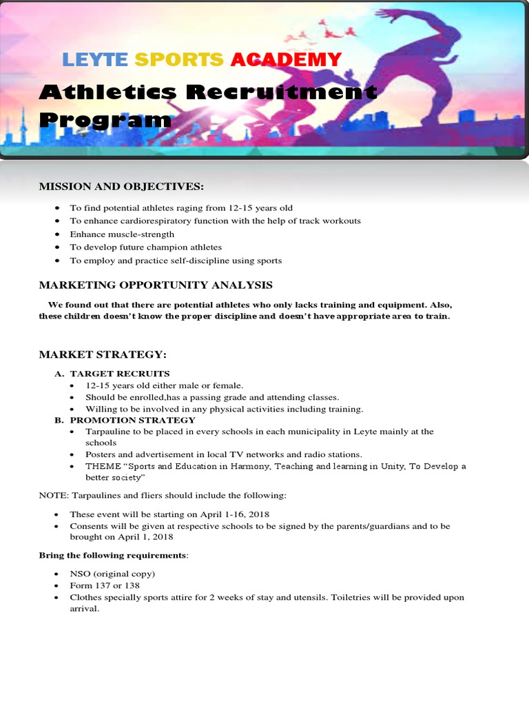 Leyte Sports Academy Project | PDF | Sports | Behavior Modification