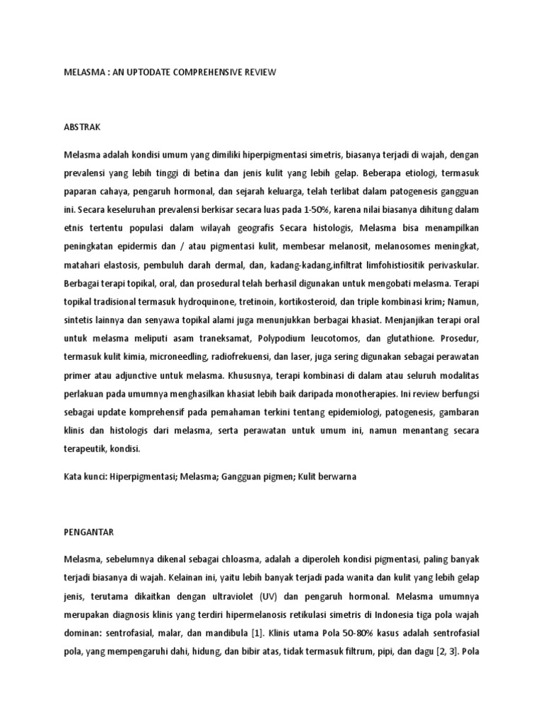 Panduan Lengkap Melasma | PDF | Sains & Matematika