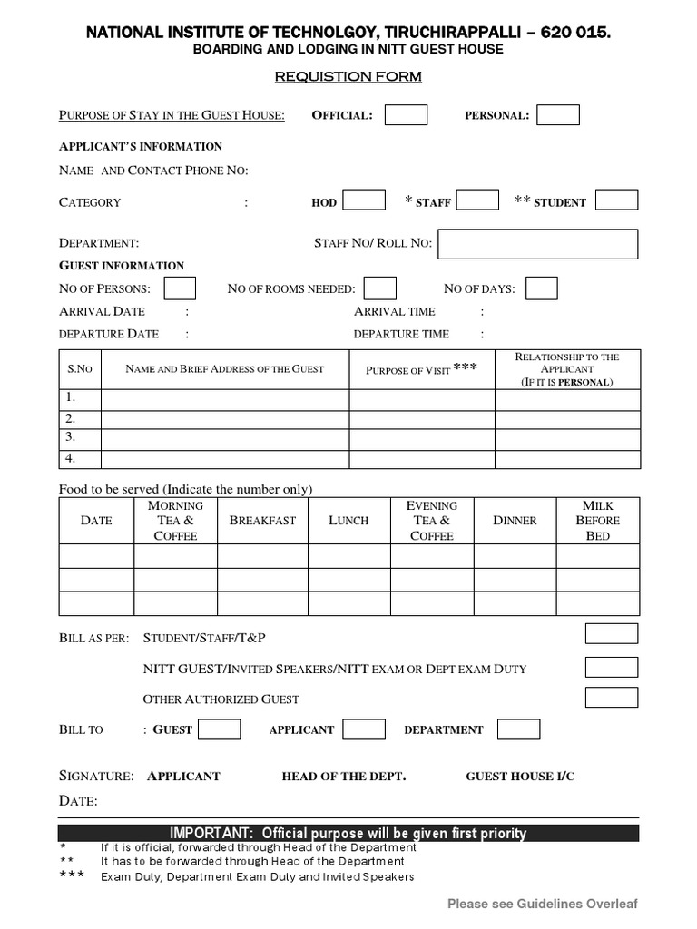 Guest House Form PDF | PDF | Business