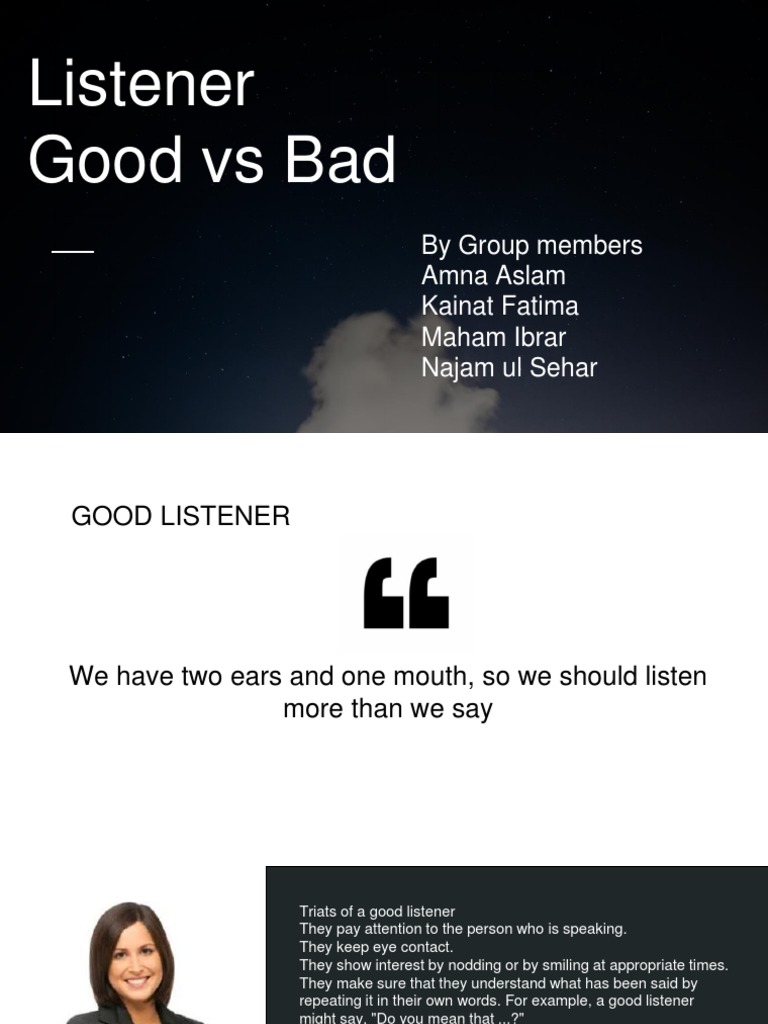 Good Vs Bad Listener | PDF | Experiment | Attention