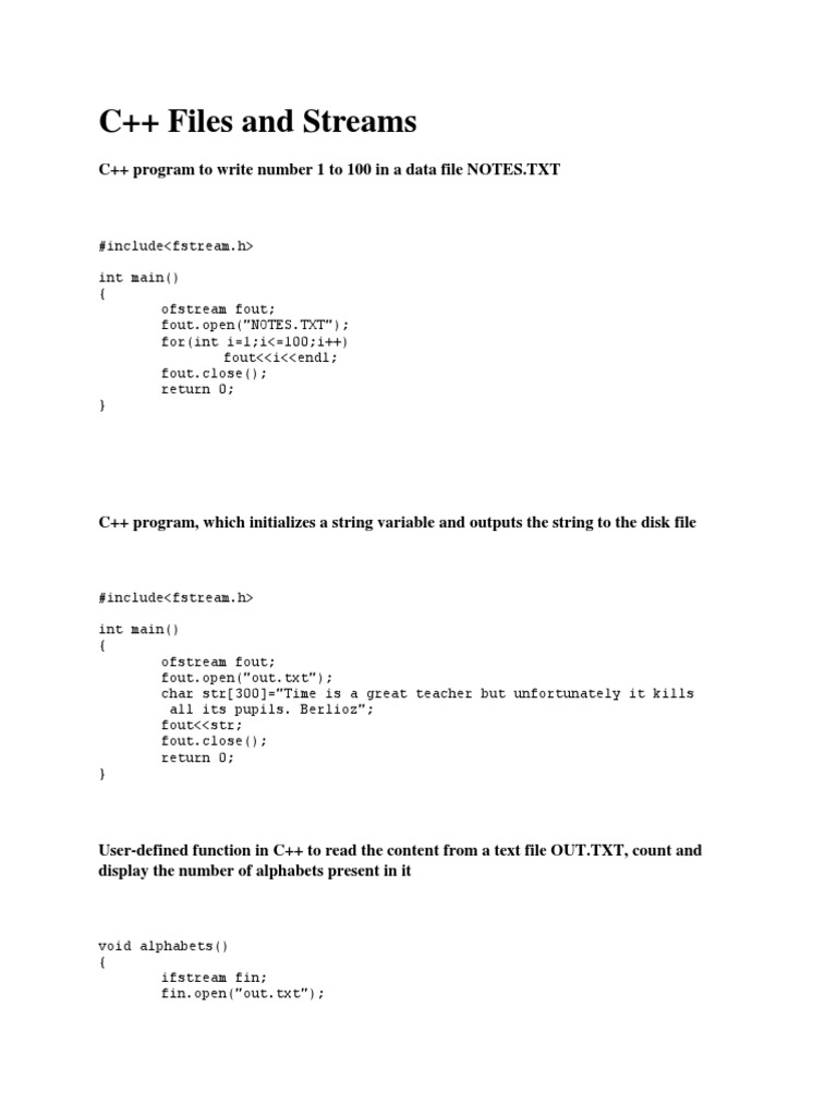 File Handling in C++ | Download Free PDF | Text File | Computer File