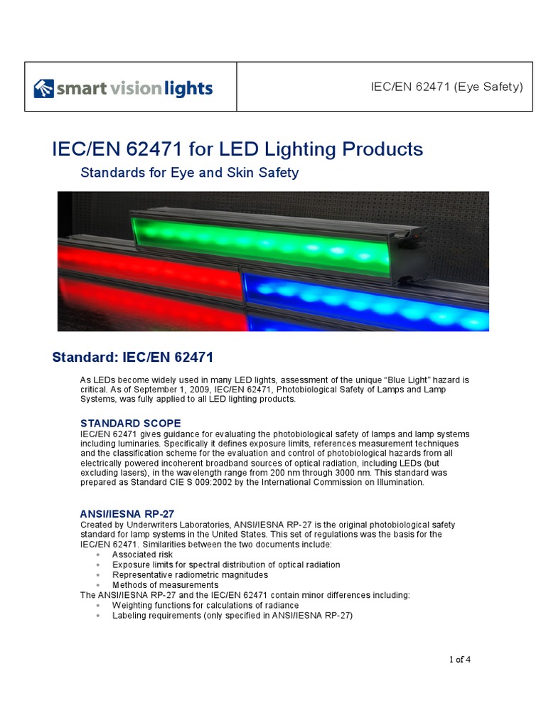 IEC 62471 Summary | PDF | Ultraviolet | Lighting