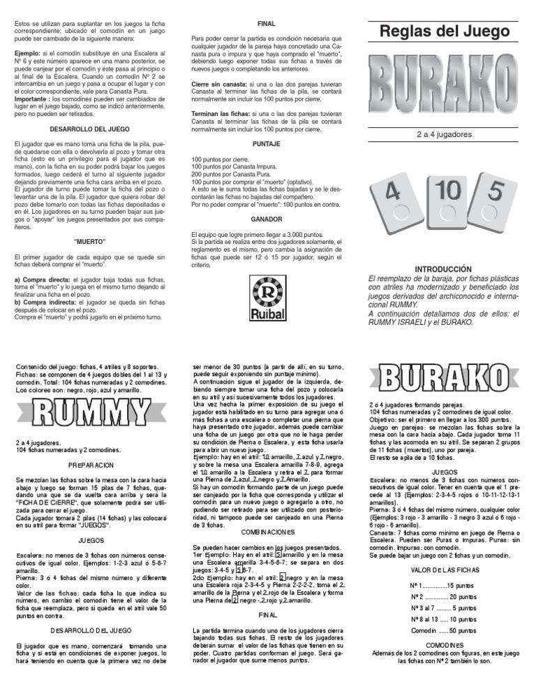 Reglas de Juego Burako | PDF | Ocio | Deportes