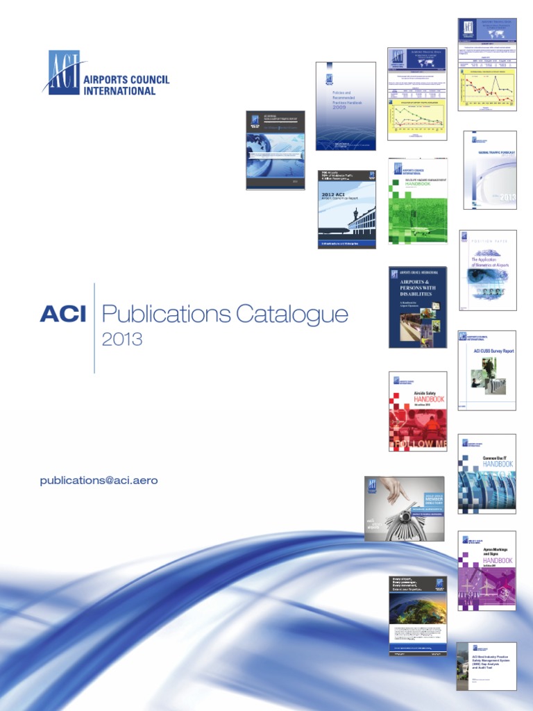 ACI Publications Catalogue 2013 PDF | PDF | Airport | Cargo