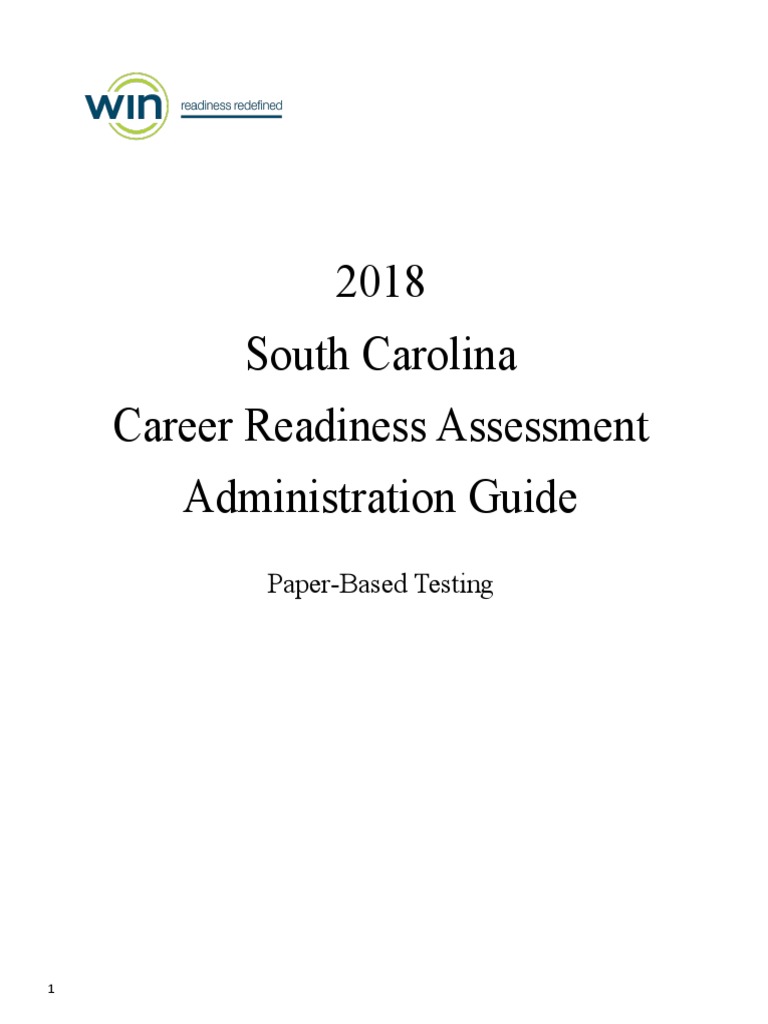 South Carolina Career Readiness Testing Instructions | PDF | Question ...