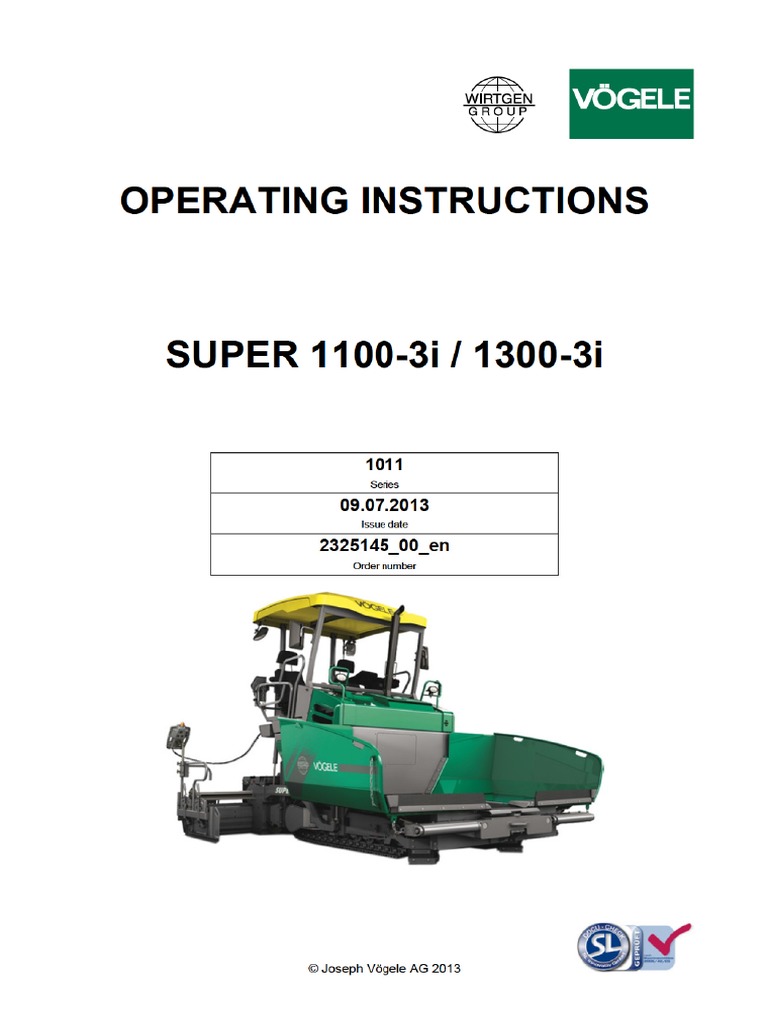 Acabadora Vogele 1300-3 | PDF