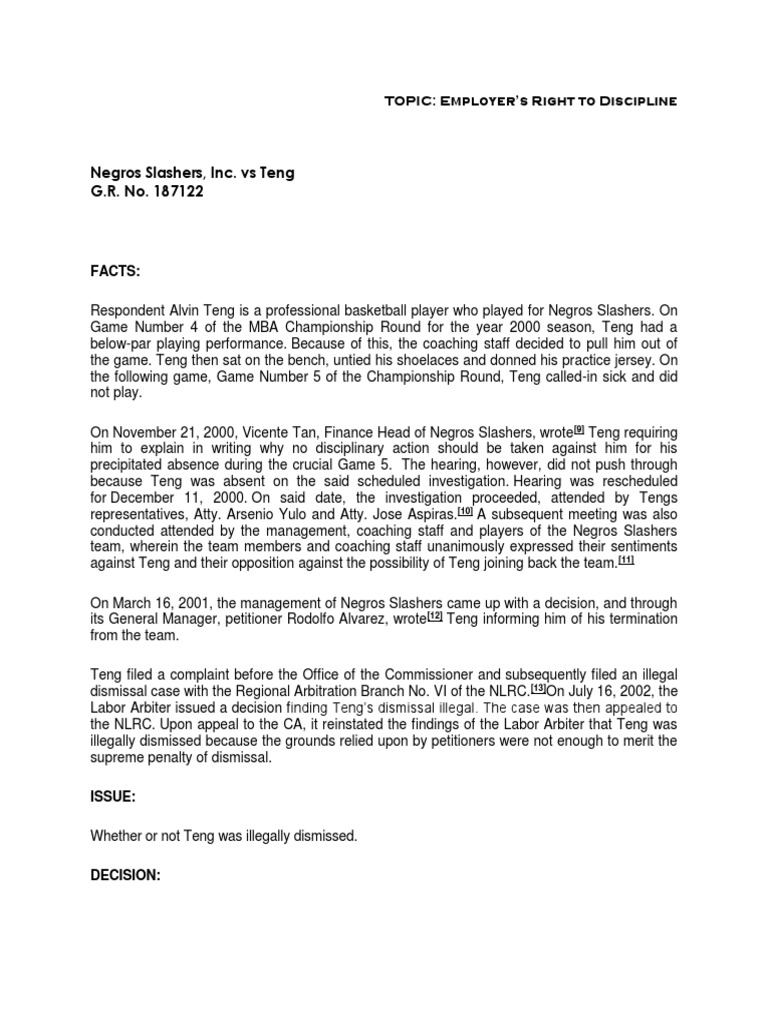 Negros Slashers vs. Teng: Dismissal Case | PDF | Res Judicata | Lawsuit