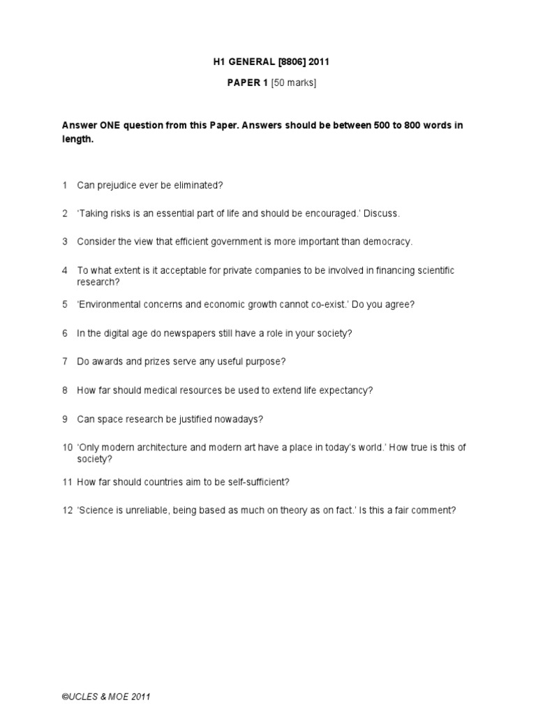 2011 GP Paper 1 | PDF