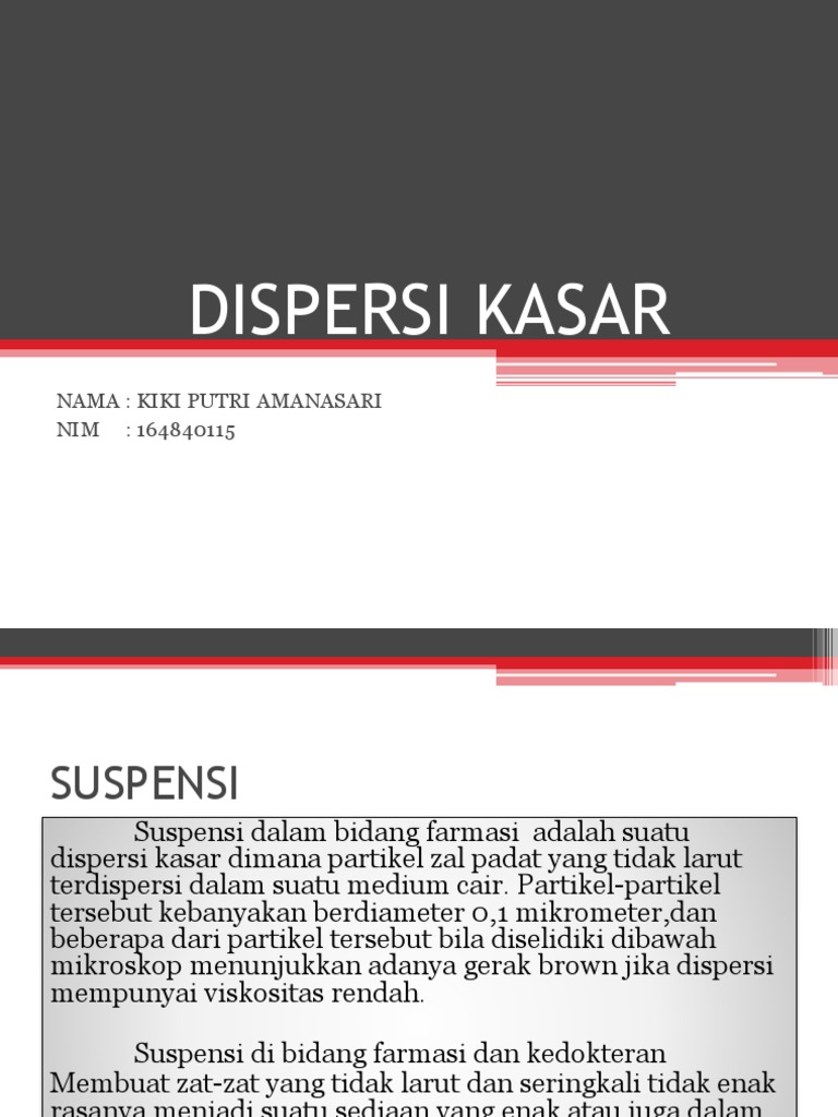 Dispersi Kasar Kiki | PDF