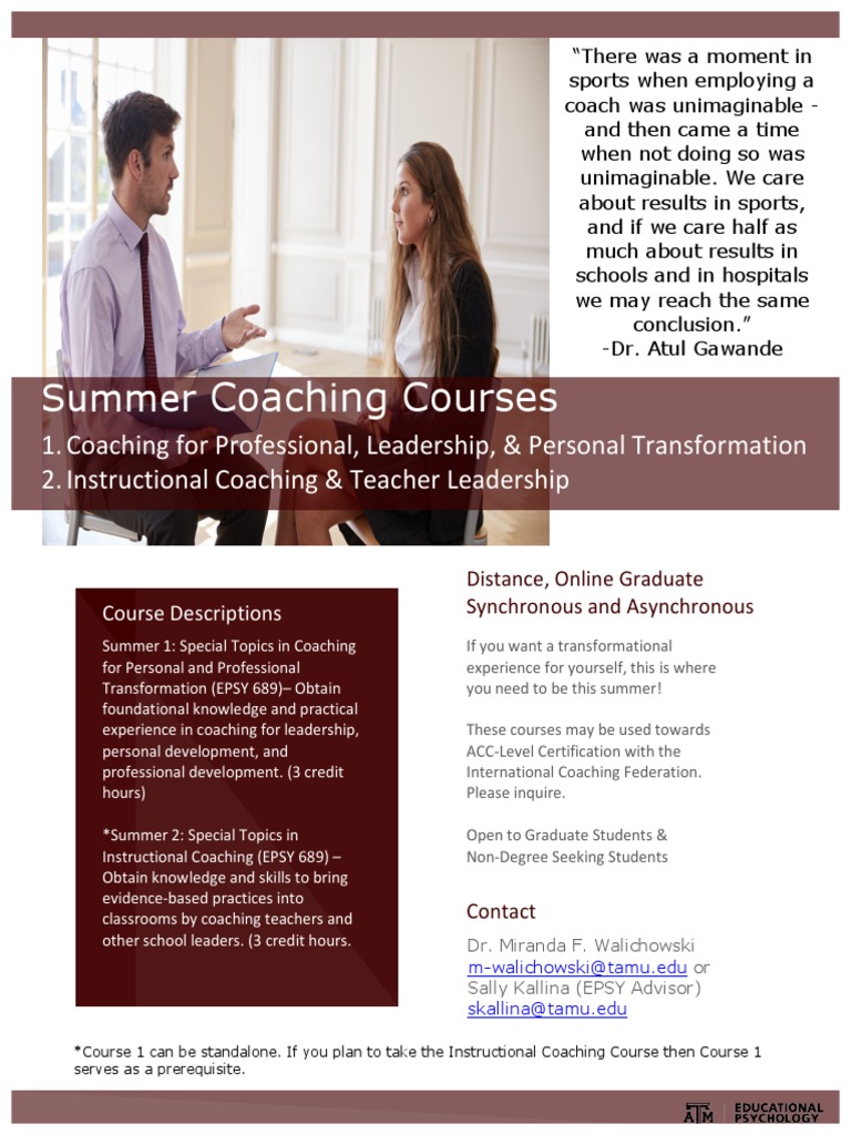 Summer Coaching Courses Online | PDF | Sharing | Teaching