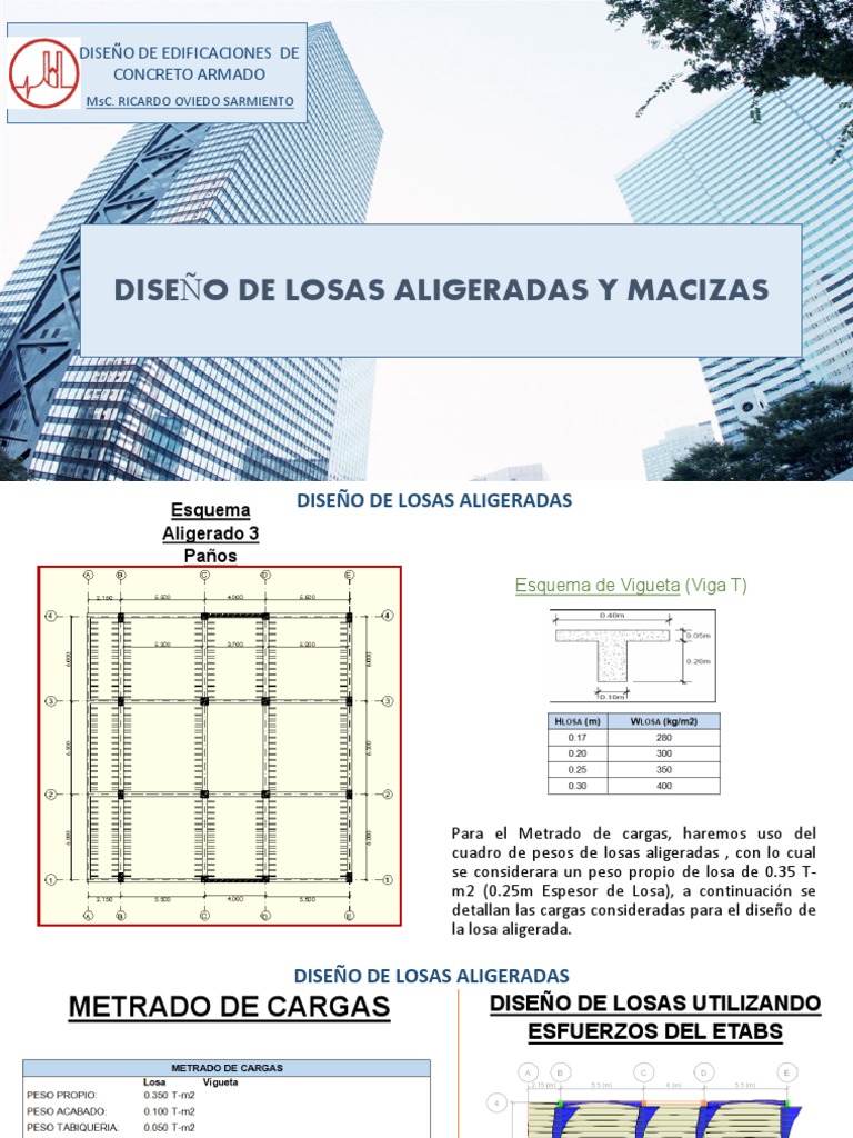 Diseño Losas Aligeradas-Macizas | PDF | Fuerza | Mecánica de Medios Continuos
