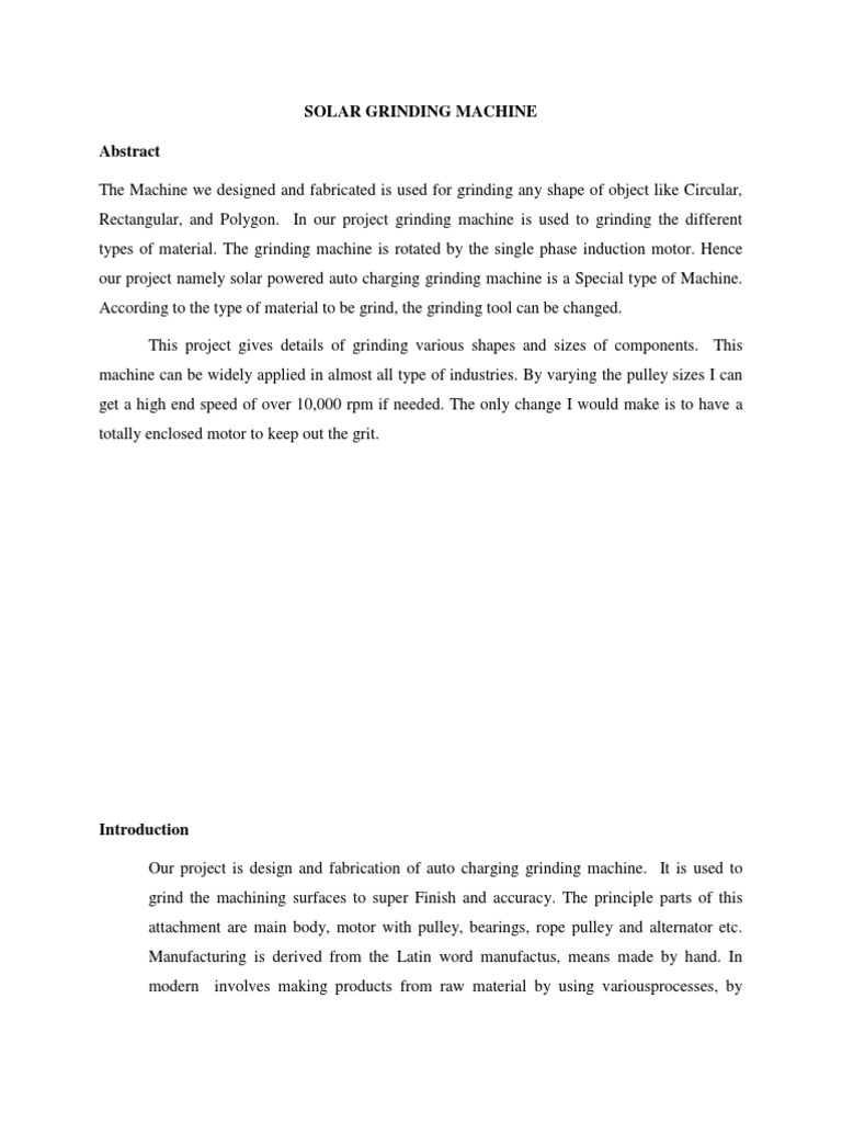 12.solar Grinding Machine | PDF | Bearing (Mechanical) | Grinding ...