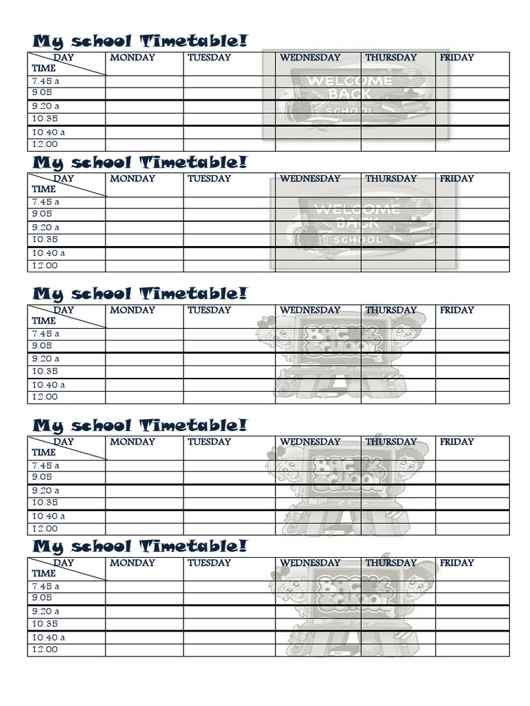 My School Timetable! | PDF