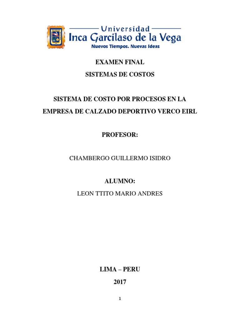 Costos Examen Final (Autoguardado) - 1 | PDF | Costo | Calzado Costos Examen Final (Autoguardado) - 1 | PDF | Costo | Calzado