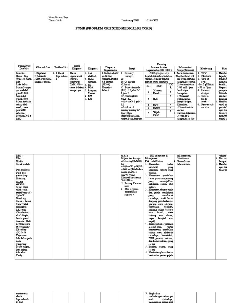 POMR Pasien Boy | PDF