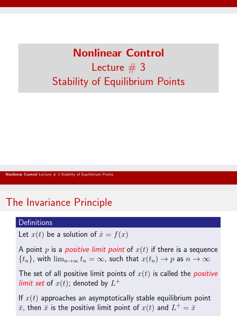 Lecture - 03 Stability of Equilibrium Points | PDF | Stability Theory ...