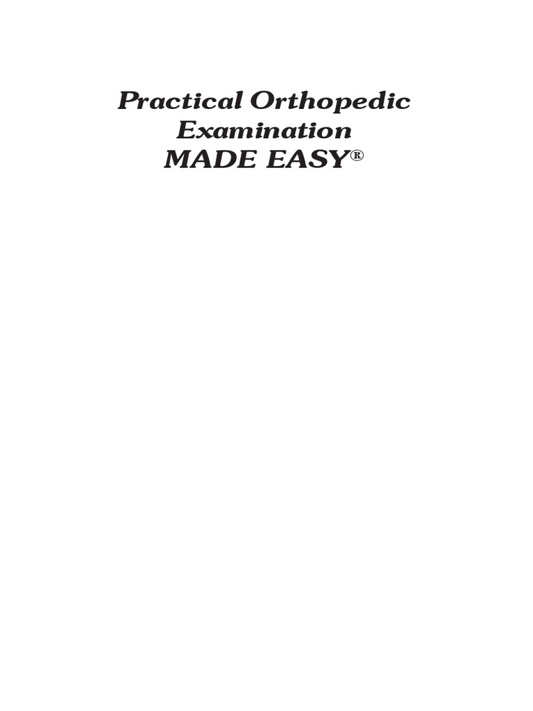 Practical Orthopedic Examination Made Easy JP Medi ...