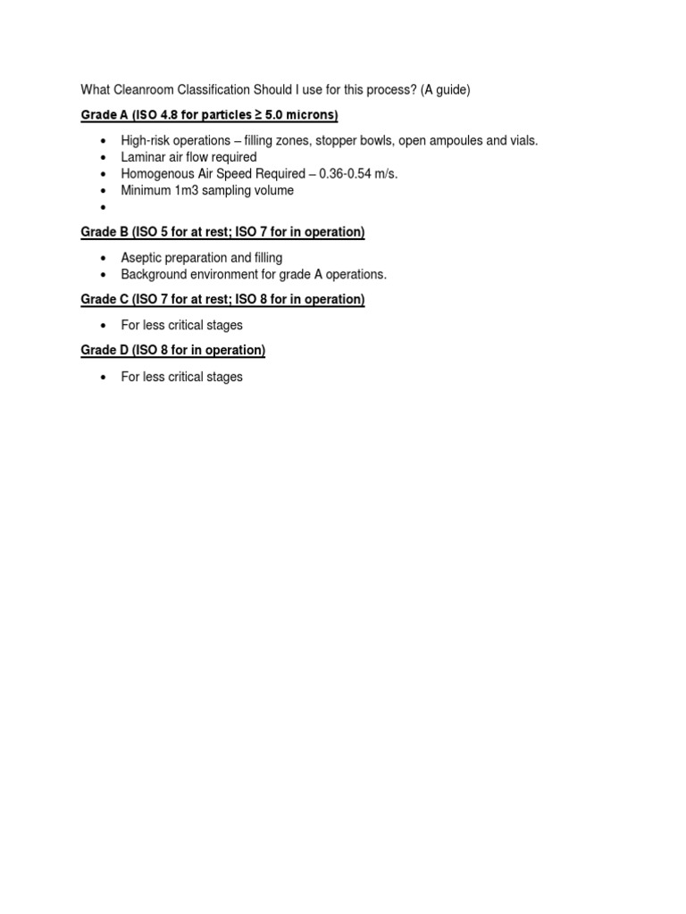 Grade A (ISO 4.8 For Particles 5.0 Microns) | PDF