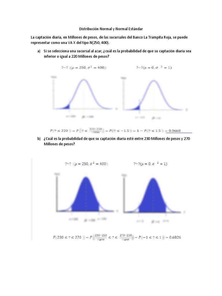 Distribución Normal y Normal Estándar | PDF | Probabilidad | Enseñanza ...
