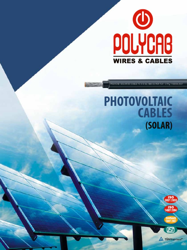 POLYCAB SOLAR DC CABLE 1C X 6 SQ. MM AS PER TUV | PDF | Photovoltaics ...