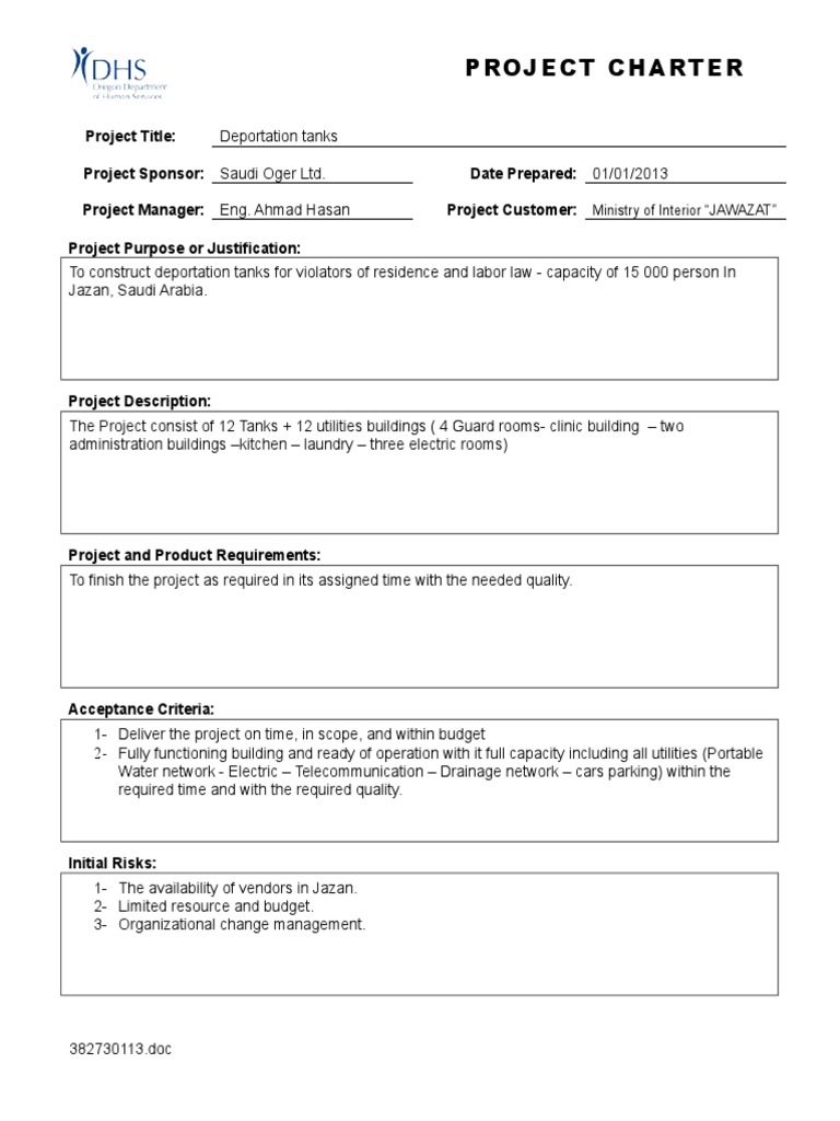 1.01 PCoE Project Charter Guide | PDF | Saudi Arabia | Project Manager