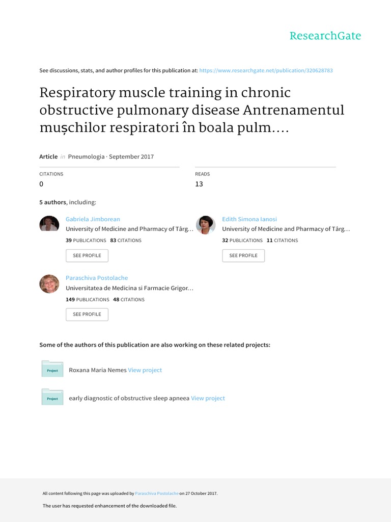 Respiratory Muscle Training in Chronic Obstructive Pulmonary Disease ...