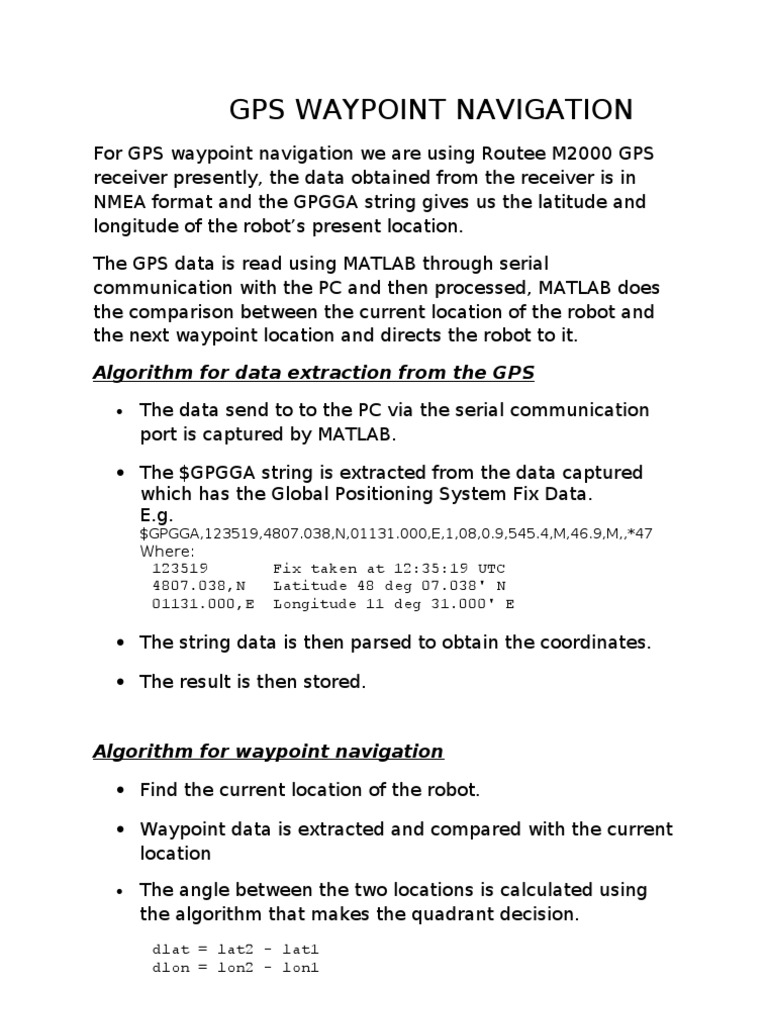 Gps Waypoint Navigation | PDF | Global Positioning System | Navigation