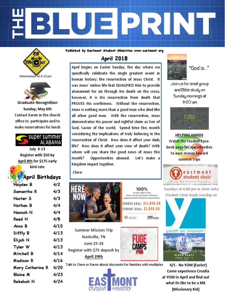 April 2018 BluePrint | PDF | Resurrection Of Jesus | Jesus