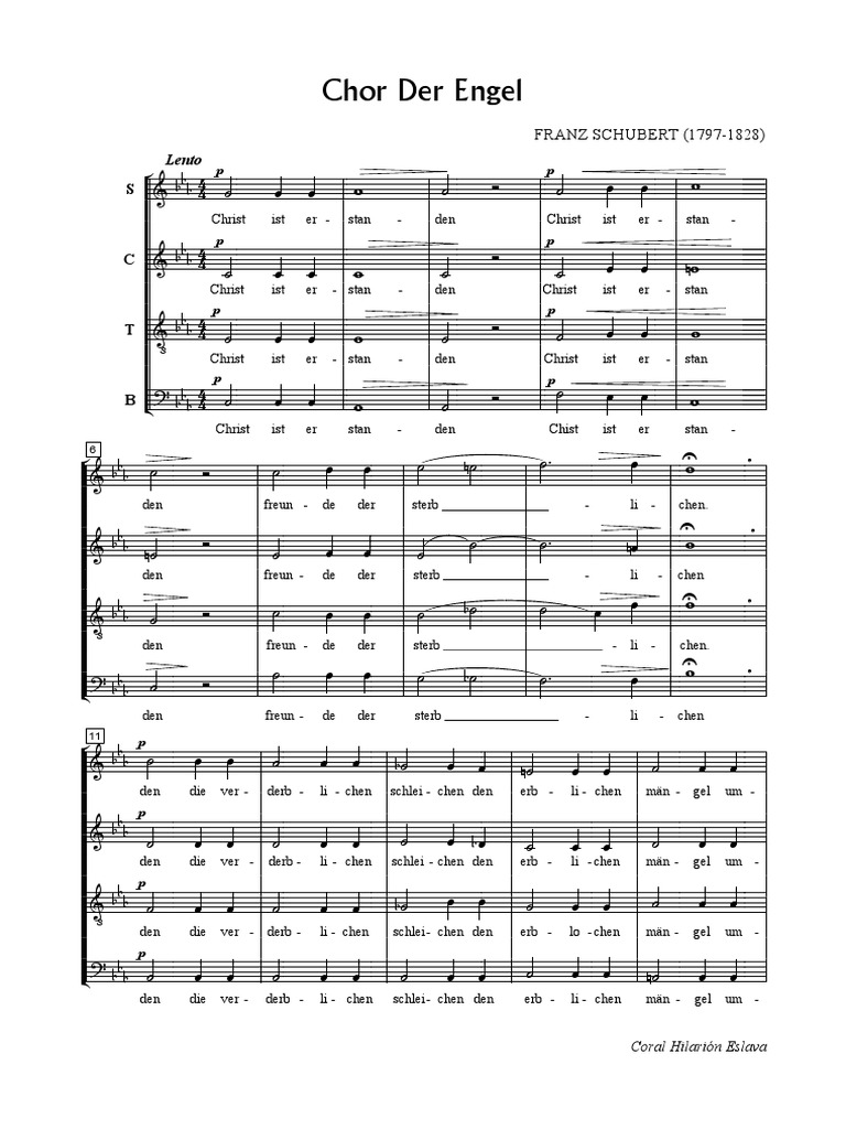 Chor Der Engel (Schubert) - Coro A Cappella PDF | PDF