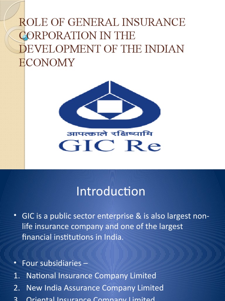 GIC's Role in India's Insurance Sector | PDF | Insurance | Reinsurance
