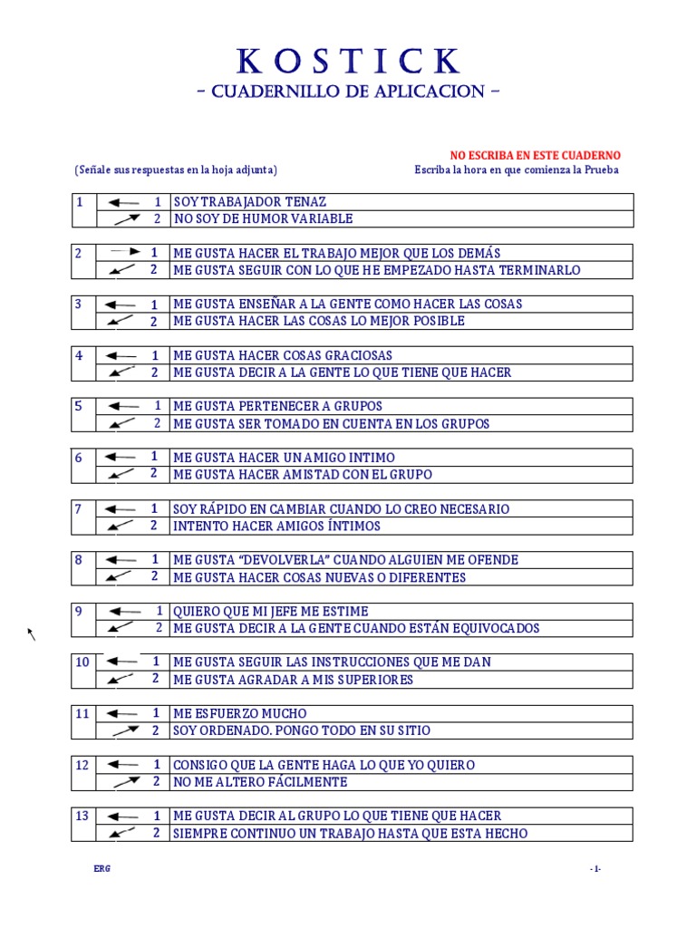 Kostick Cuadernillo PDF | PDF