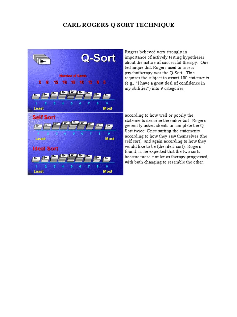 Carl Rogers q Sort Technique | Psychotherapy | Positive Psychology