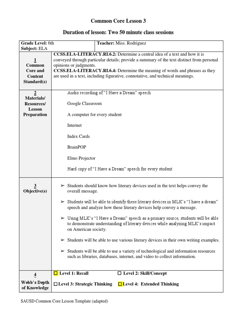 Common Core Lesson3 | PDF | Essays | Common Core State Standards Initiative