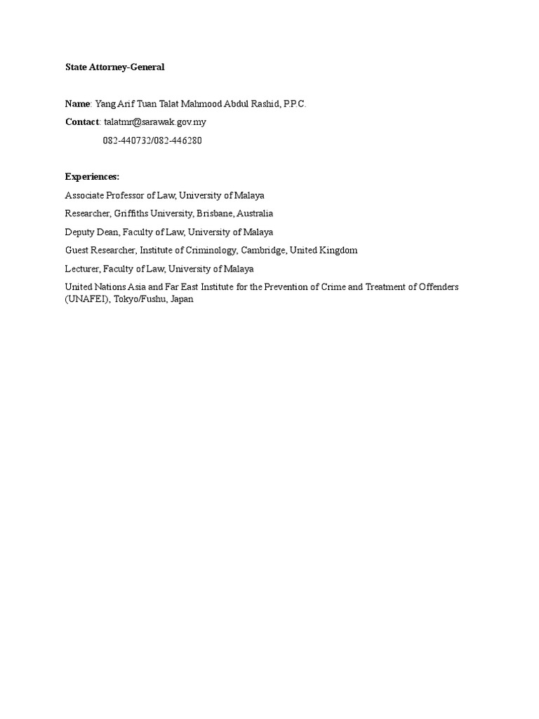 YBhg. Encik Talat Mahmood Bin Abdul Rashid | PDF