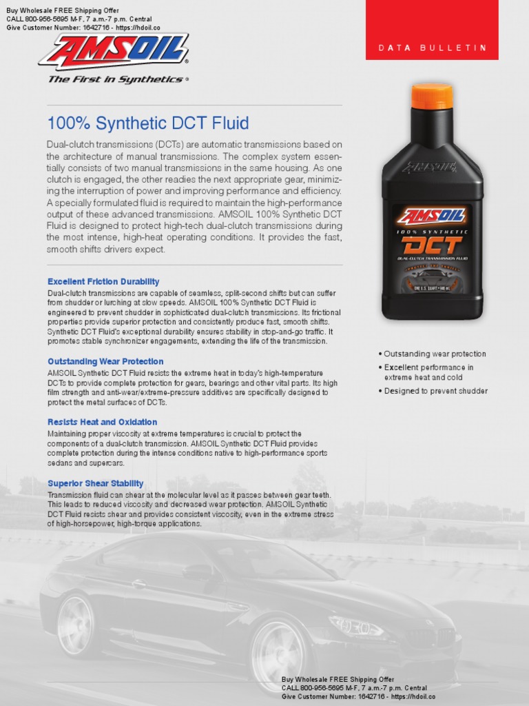 Amsoil 100% Synthetic DCT Fluid (DCT) | PDF | Viscosity | Manual ...