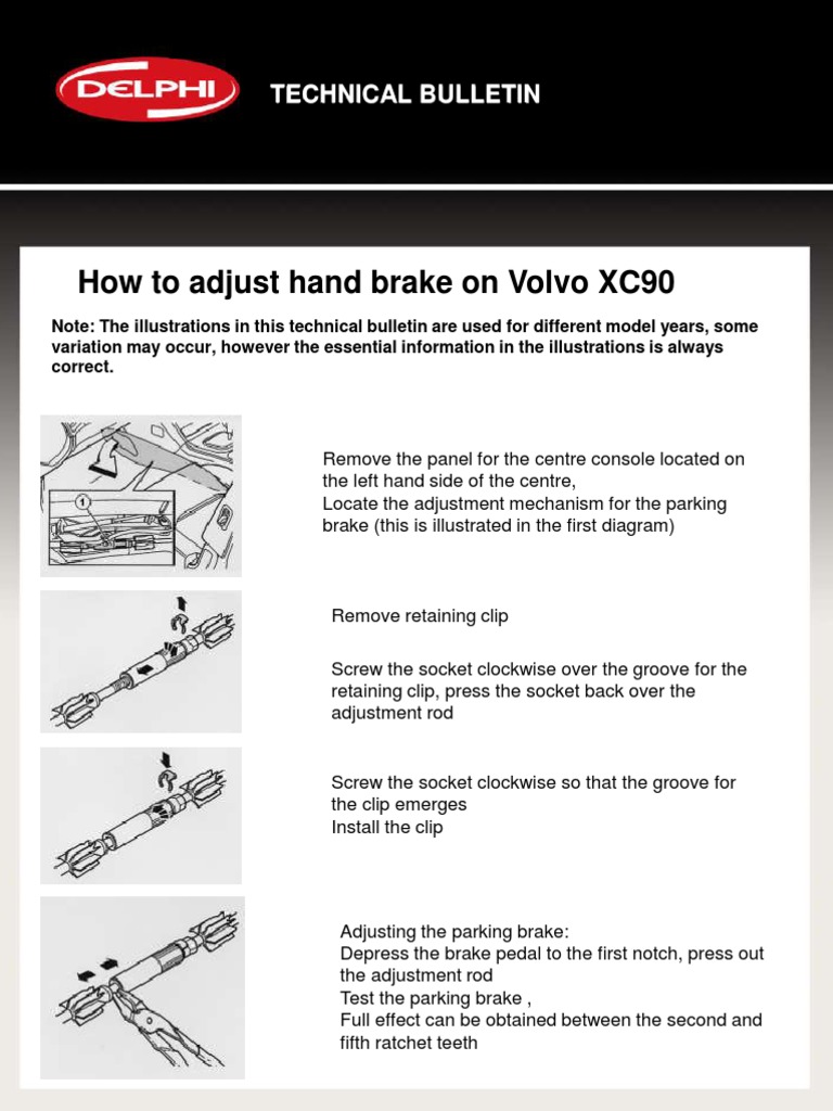 How To Adjust Hand Brake On Volvo XC90 | PDF | Machines | Vehicle ...