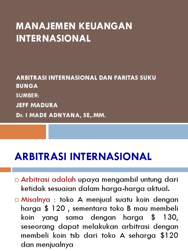 Arbitrasi Internasional Dan Paritas Suku Bunga | PDF