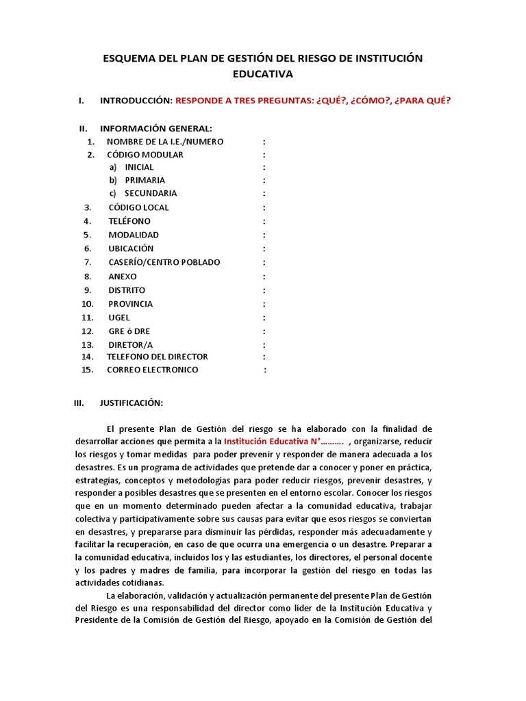 Esquema Plan de Grd-I.e | PDF | Vulnerabilidad | Primeros auxilios