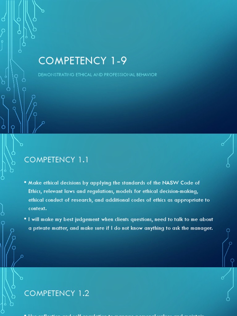 Competency 1-9 Presentation | PDF | Social Work | Critical Thinking