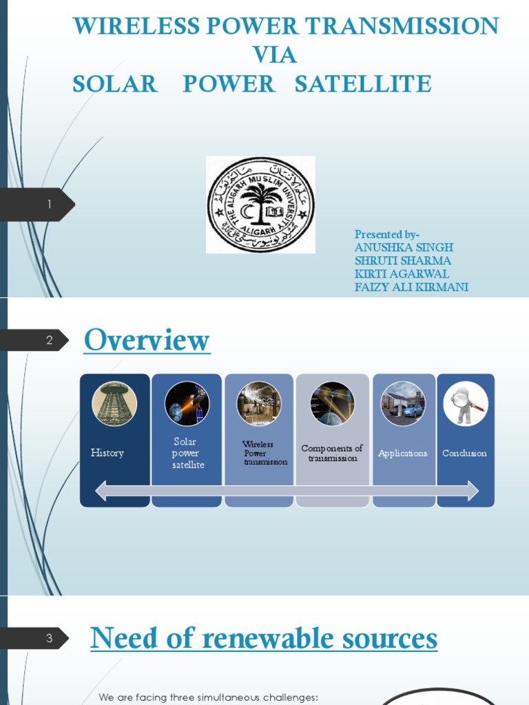 Solar Power Satellite Wireless Transmission | PDF | Microwave | Antenna ...