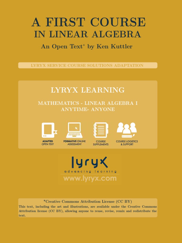 A First Course in Linear Algebra PDF | PDF | Equations | Line (Geometry)