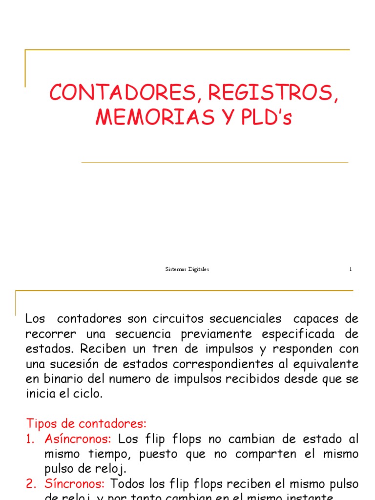 8 Contadores Registros Memorias | PDF | Arreglos de compuertas lógicas ...