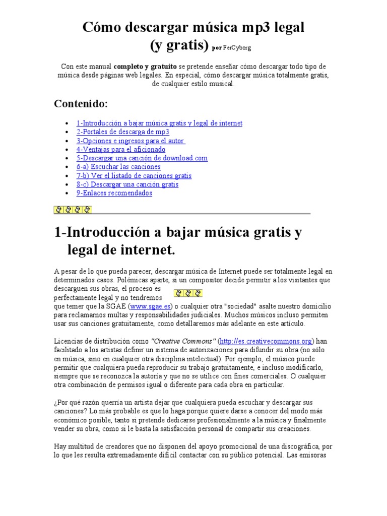 Cómo Descargar Música mp3 Legal | PDF | Mp3 | Internet