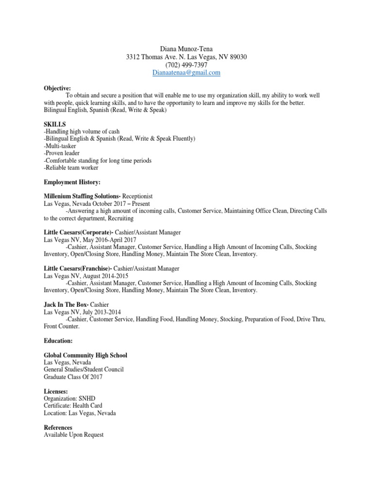 Diana Munoz Resume | PDF