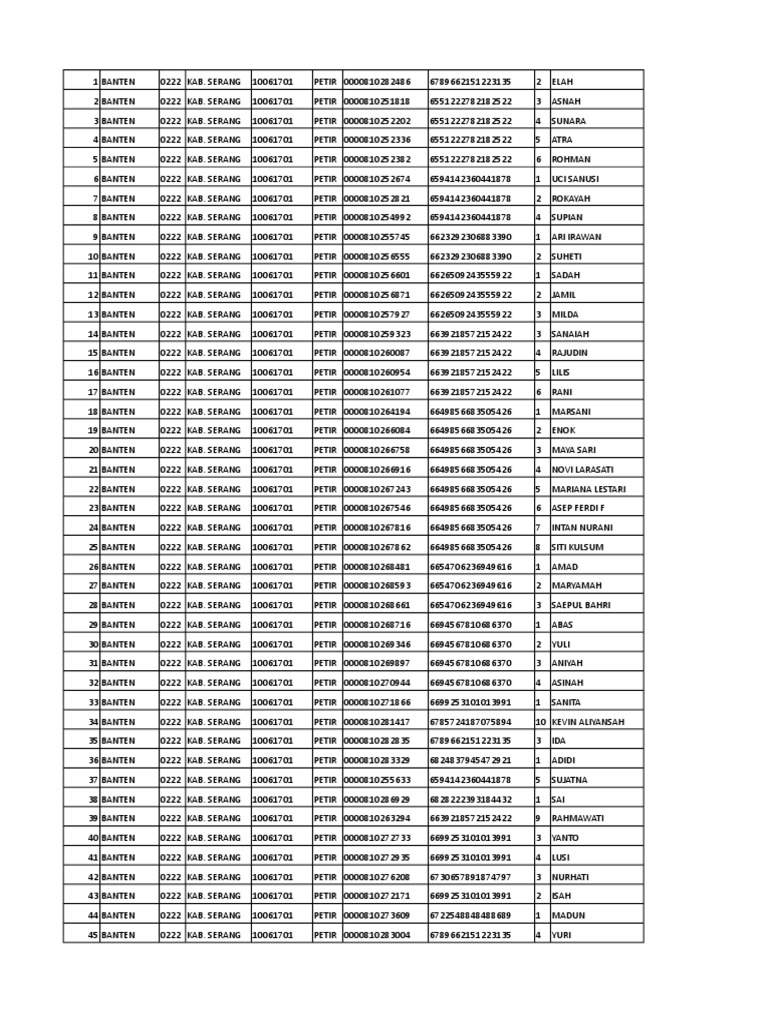 Data Pbi Petir | PDF