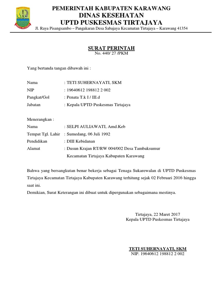 Surat Keterangan Lama Bekerja | PDF