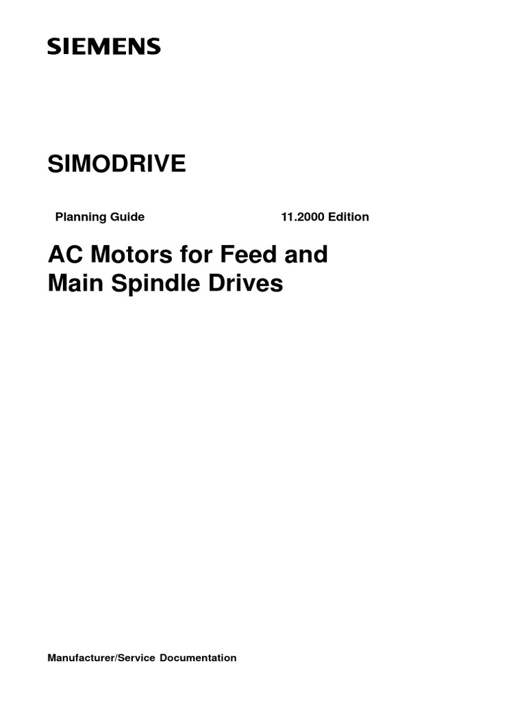 Siemens 1FT SimoDrive Servo Motor Planning Guide PDF | PDF ...