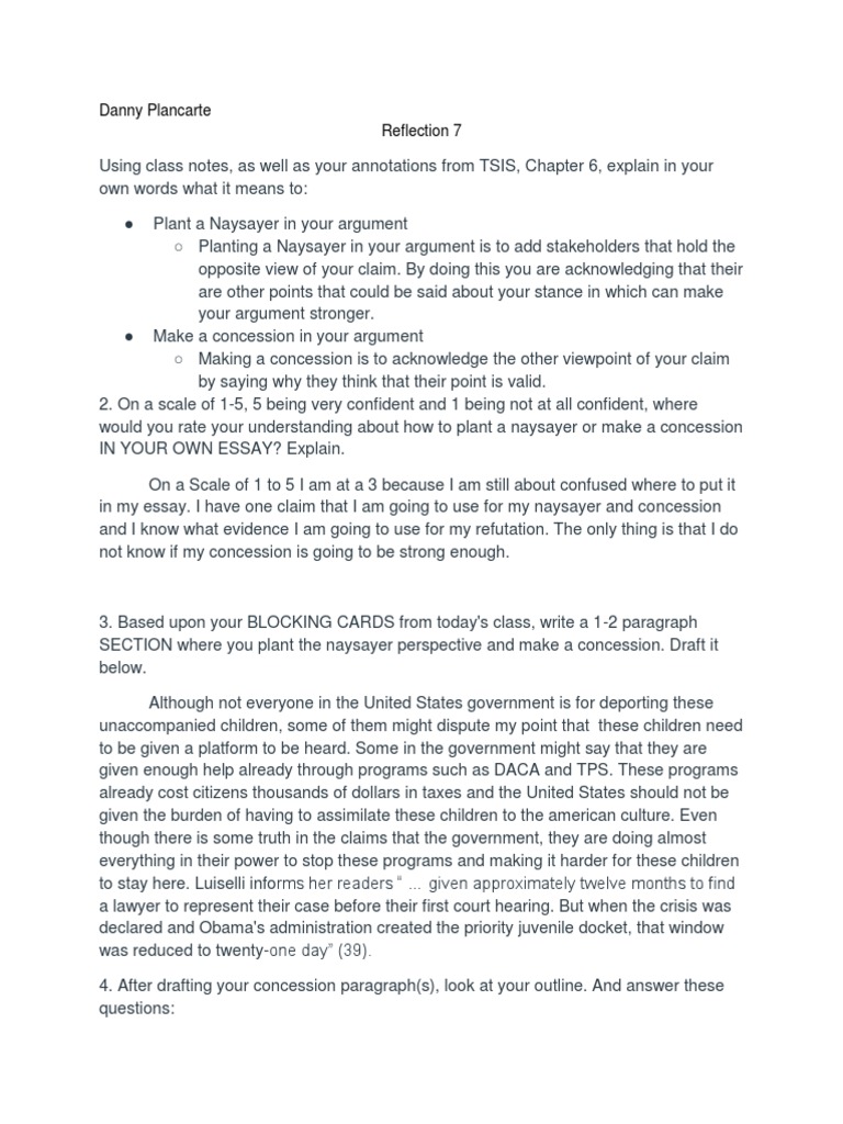 Reflection 7 1 | PDF | Essays | Argument