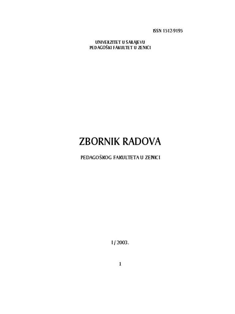 Zbornik I 2003 | PDF