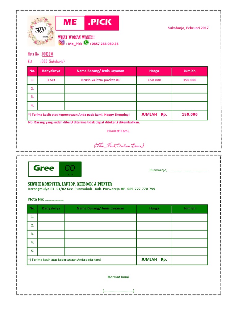 Template Nota Microsoft Word | PDF